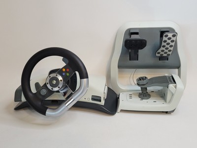 Xbox 360 Wireless Racing Steering Wheel with Force Feedback and Pedals ...