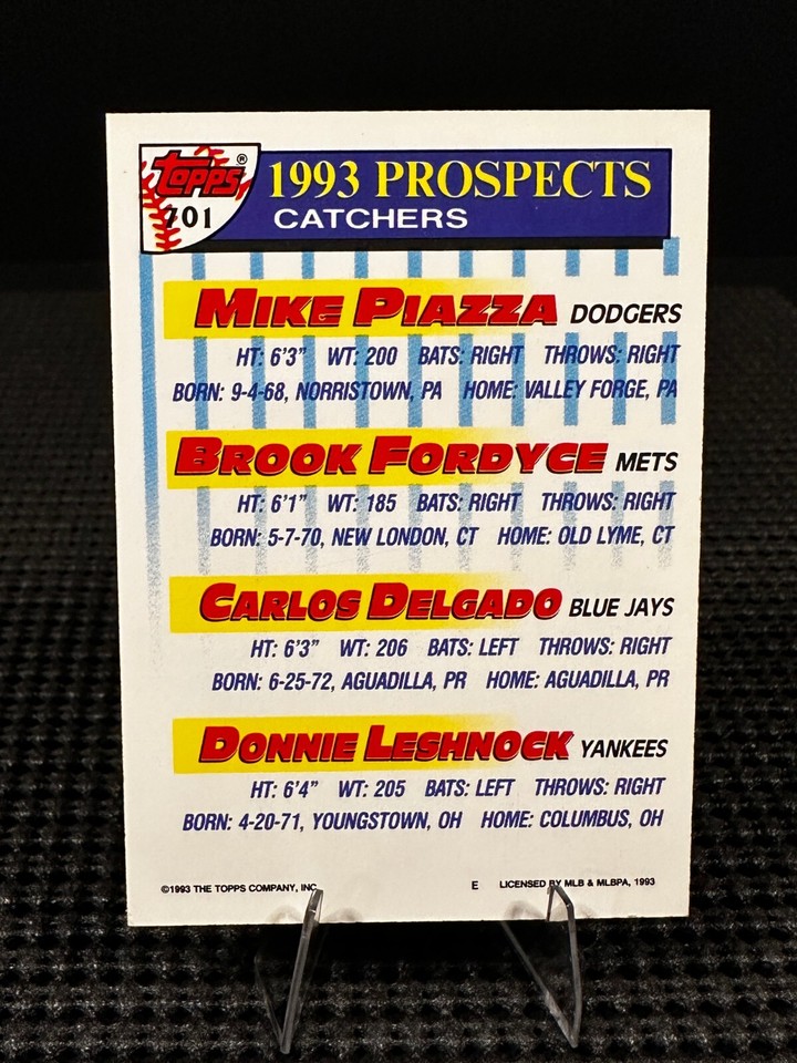 1993 Topps - Top Prospects #701 Mike Piazza, Carlos Delgado, Brook ...