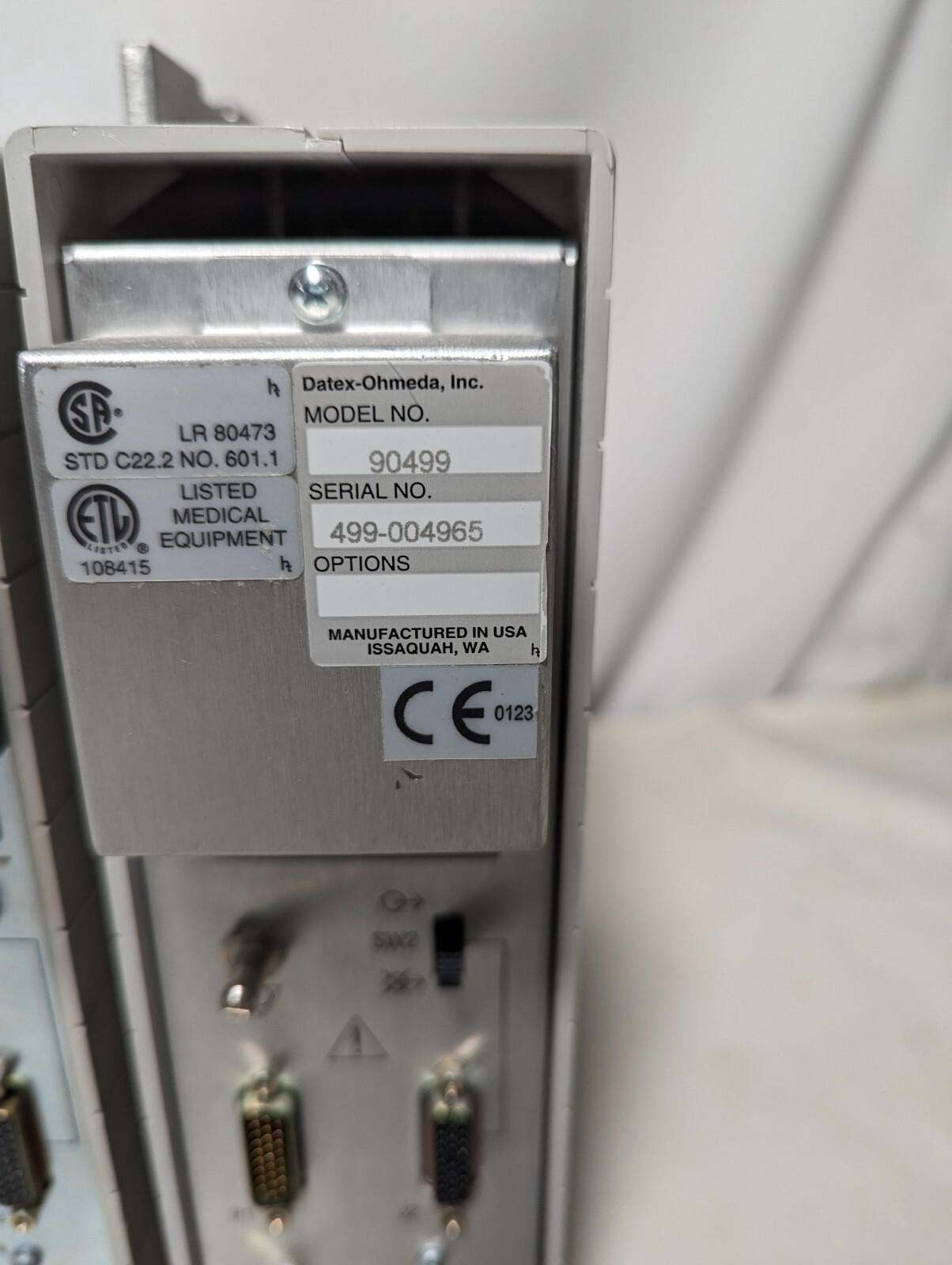 Spacelabs Medical Datex-Ohmeda 90387 with 90499 module rack for patient ...