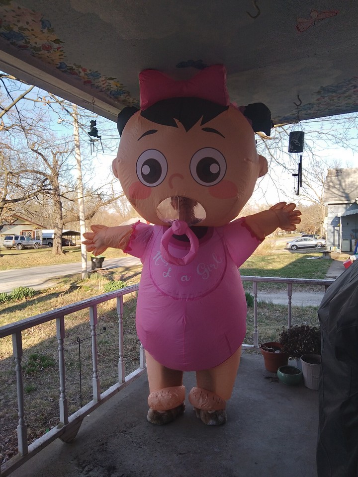 Inflatable Gender Reveal Baby Girl Costume adult cosplay gender shower ...