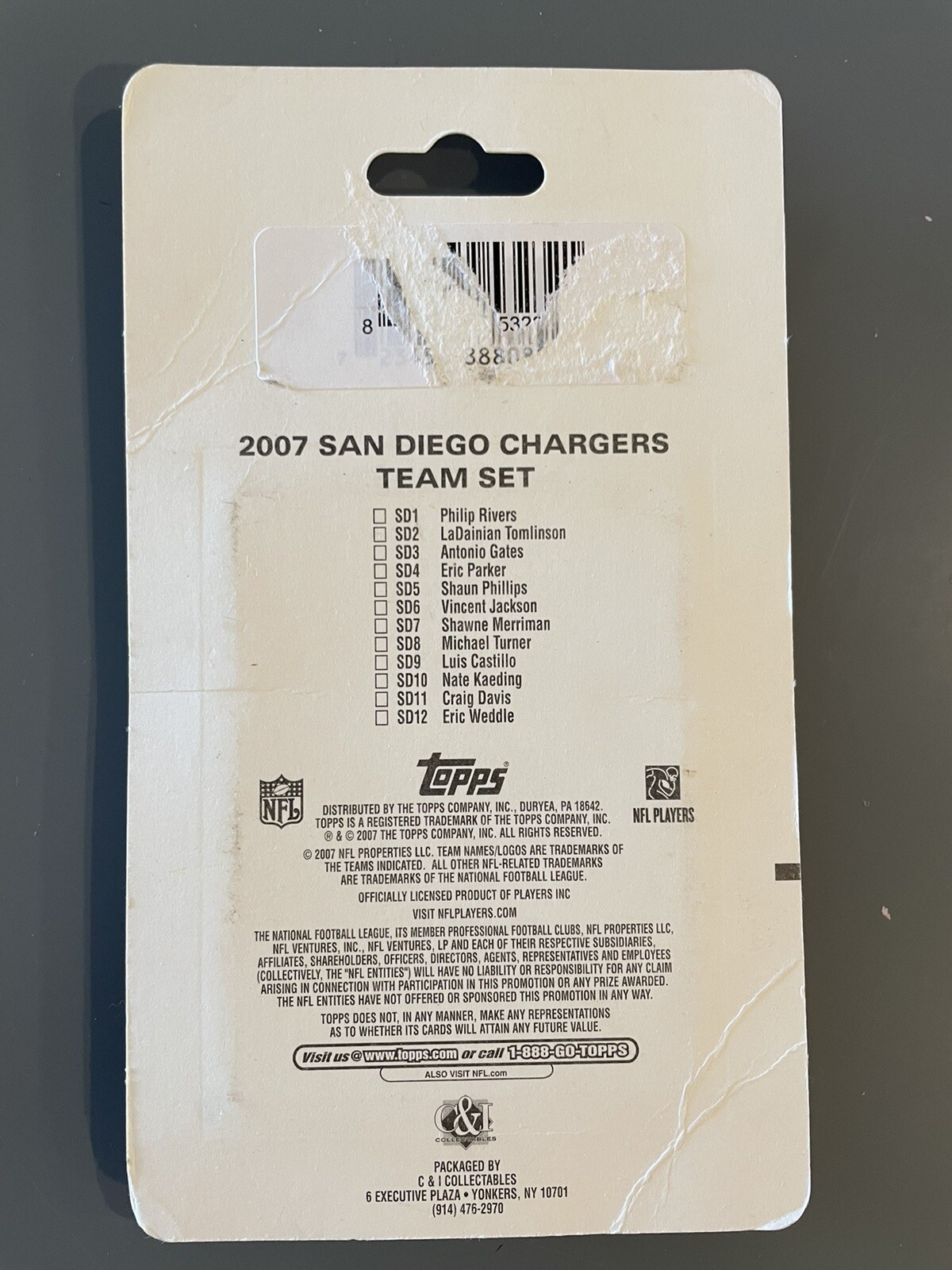 NIP 2007 SAN DIEGO CHARGERS Topps NFL TEAM SET 12 CARDS *TS370* | eBay