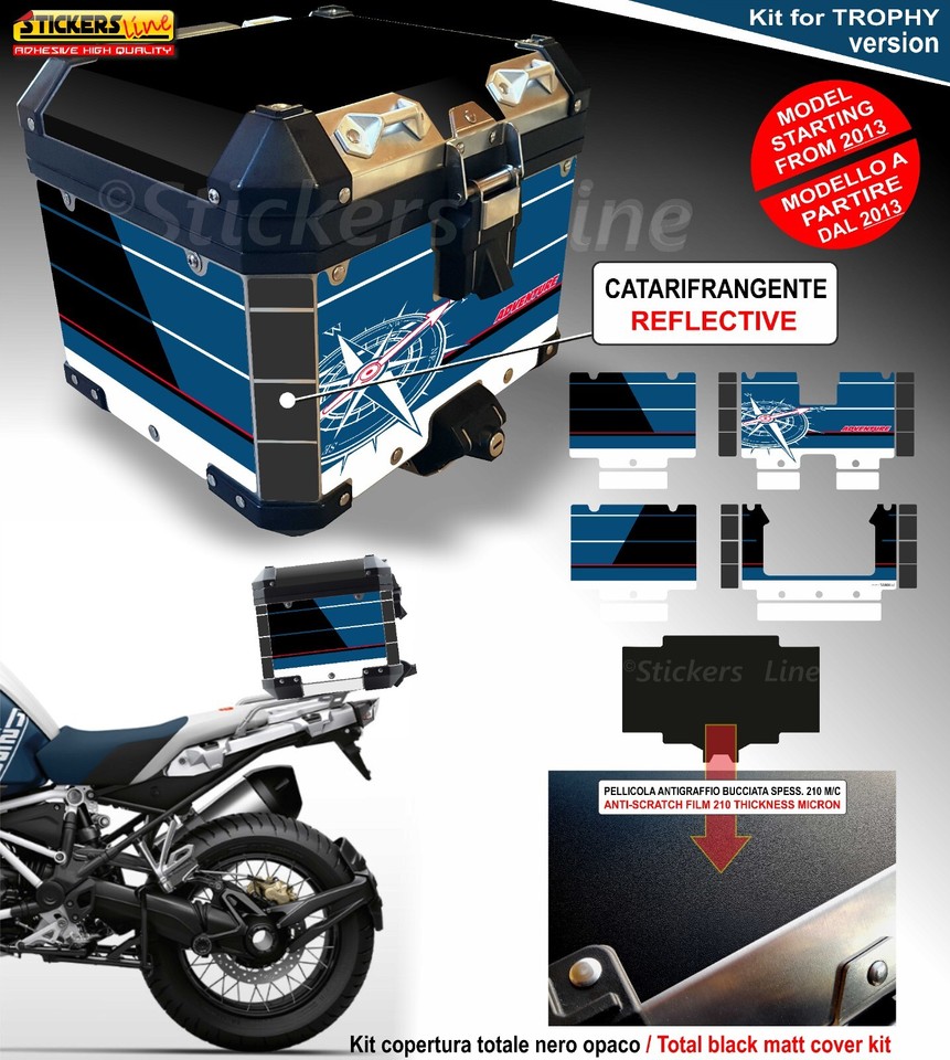 Top Case Stickers Kit BMW R1250 GS Adventure Trophy 2022 - 23 Bags ...