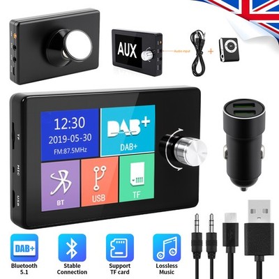 2.4 In-Car DAB/DAB+ Digital Radio Adapter LCD with Bluetooth FM ...