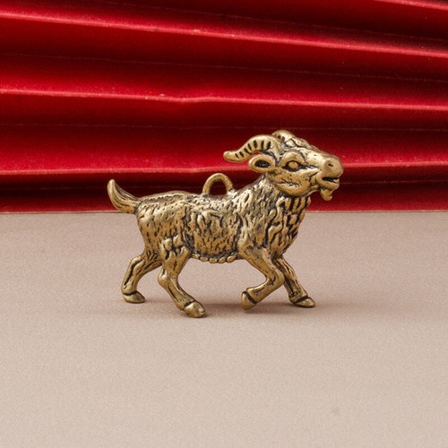 Brass Goat Keychain Pendant Tea Ceremony Ornament Handle Piece 1pc ...