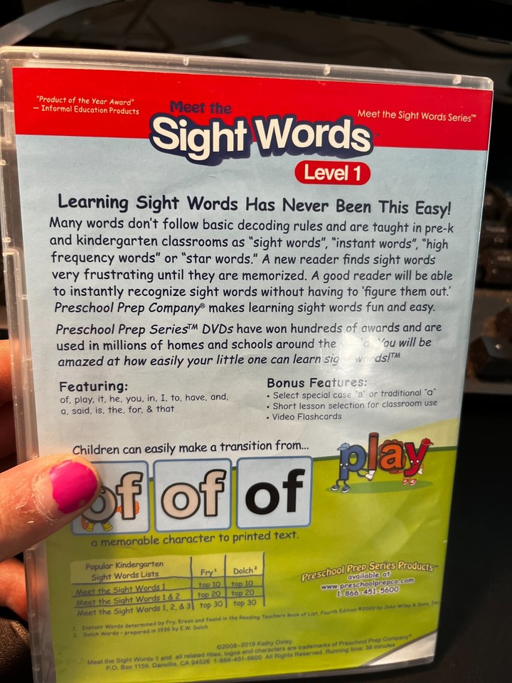 Meet the Sight Words Level 1 Very Good DVDs Preschool Prep | eBay