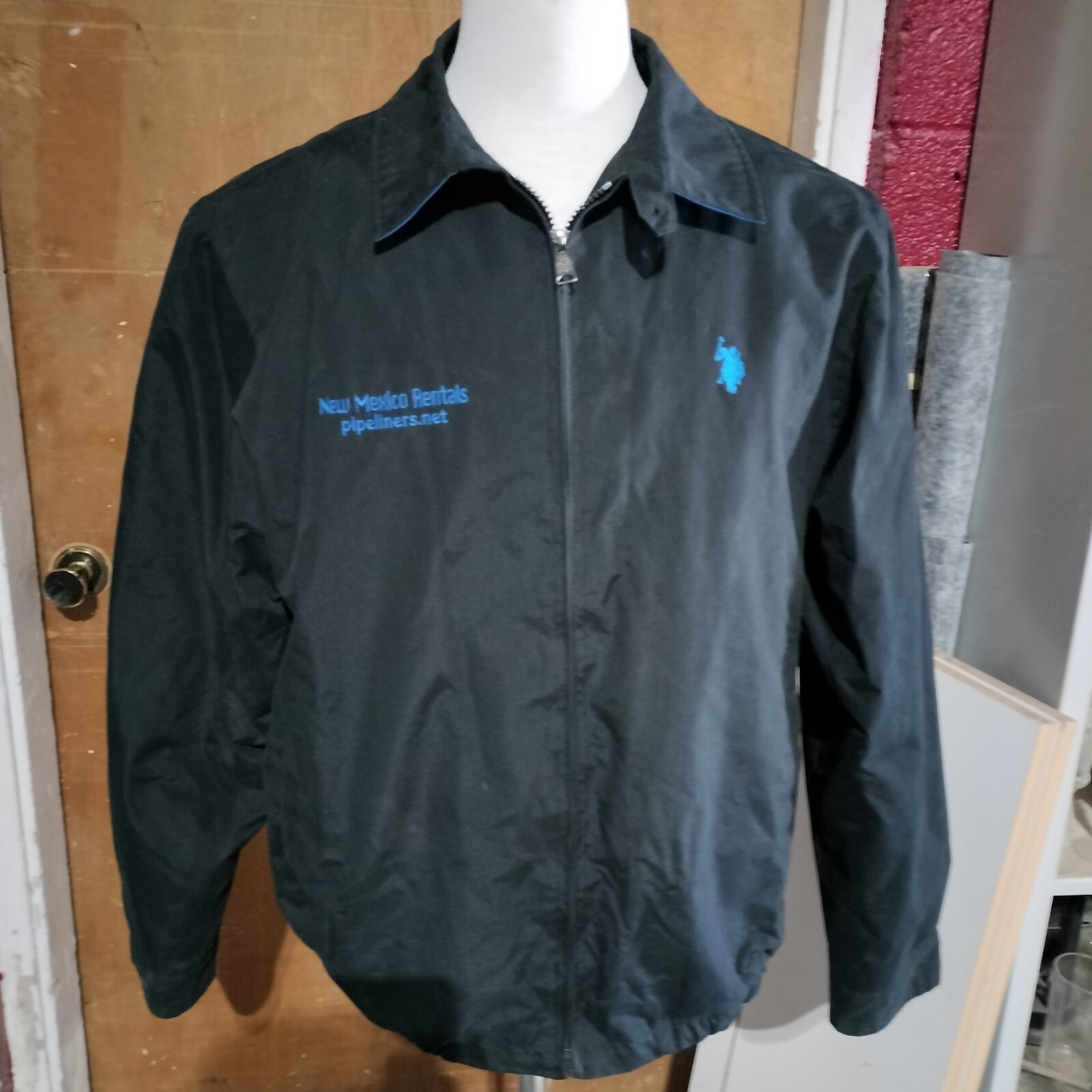 US POLO ASSOCIATION JACKET BLACK/FLEECE LINED MEN'S SIZE L WITH COMPANY ...