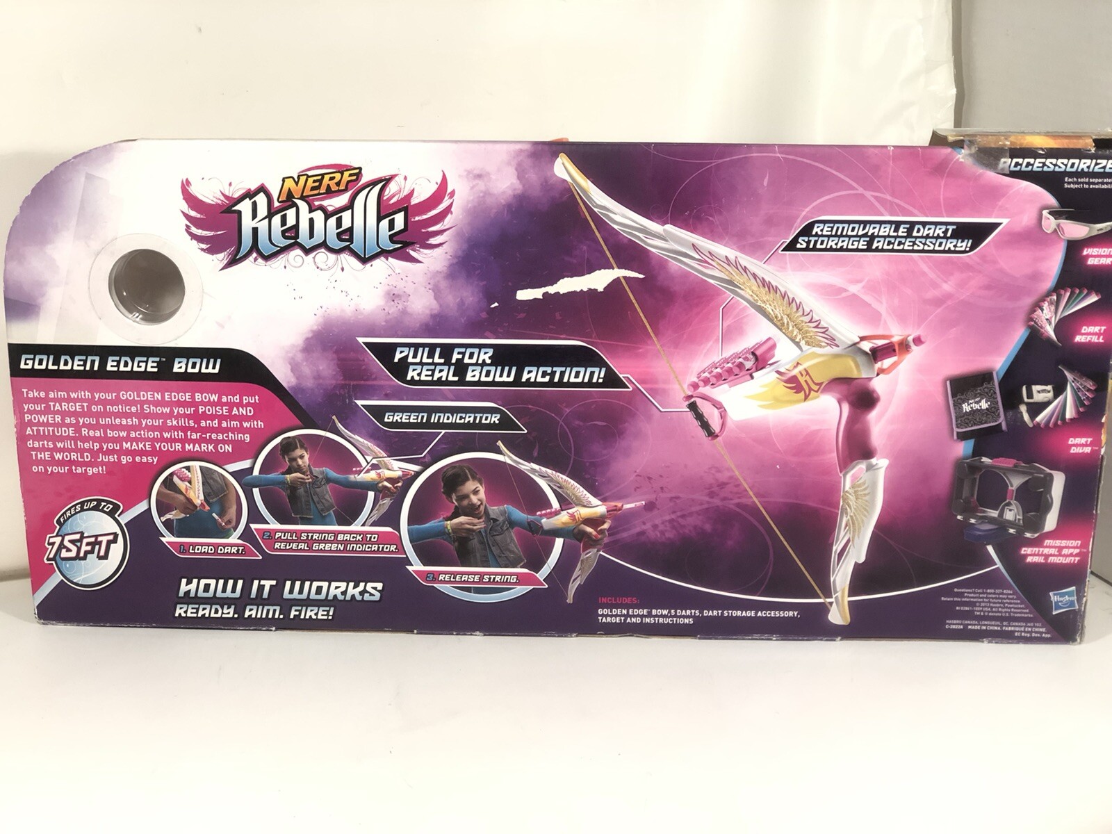 Nerf Rebelle Golden Edge Bow Dart Pink Gold Gun With Darts Toys R Us ...