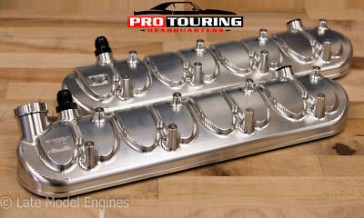 LME GM LS Billet Valve Covers LS2 LS3 Coil Mounts Natural Finish 5.3L 6 ...