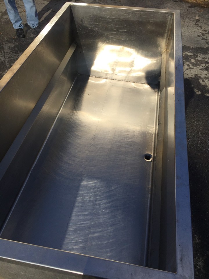 Huge Heavy Gauge Stainless Steel Vat Soak Wash Tub Tank with Outlet ...