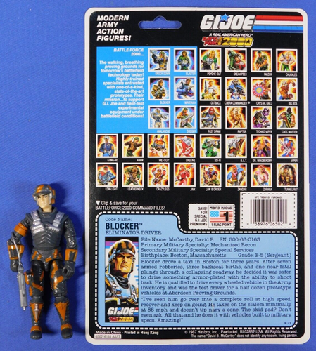 GI JOE BATTLEFORCE 2000 BLOCKER FIGURE NON-VISOR VERSION COMPLETE W ...
