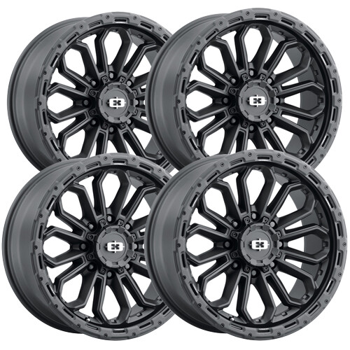 (Set of 4) Vision 405 Korupt 16x8 8x6.5" +0mm Satin Black Wheels Rims ...