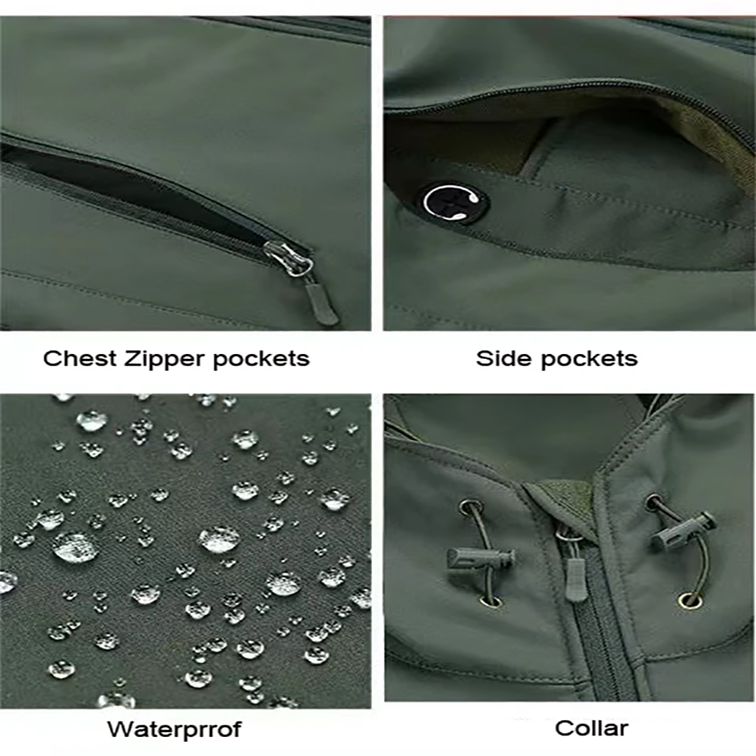 Tactical Jacket Mens Waterproof Military Coat Soft Shell Work ...