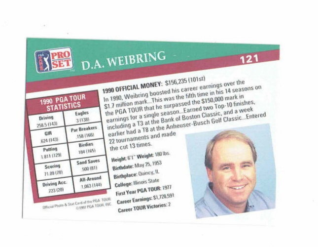 D A Weibring #121 PGA Tour Pro Set 1991 #Golf Card | eBay