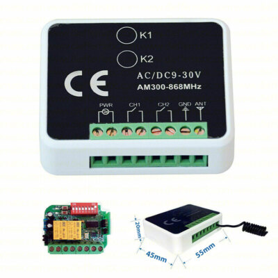 Radio Receiver 12V 24V 2 Channels 433MHz Fits Nice FLO VE FLORS | eBay UK