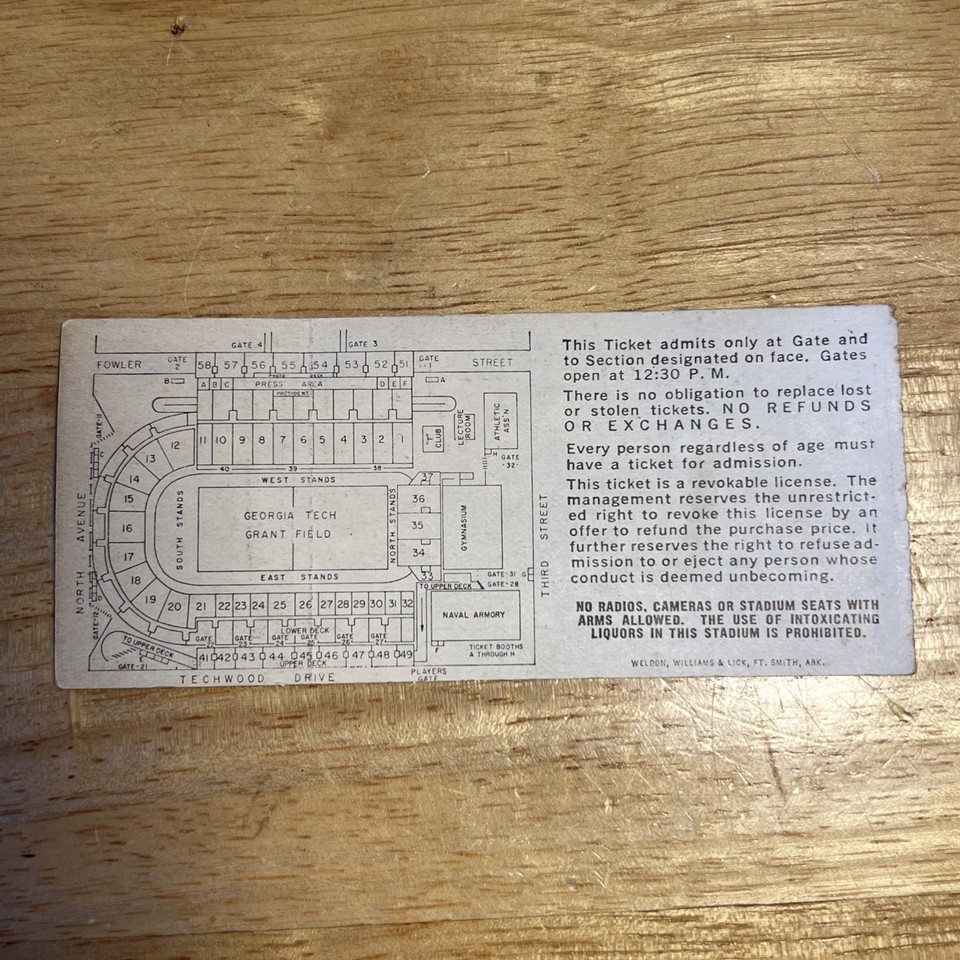 VINTAGE 1967 GEORGIA TECH VS GEORGIA BULLDOGS UGA COLLEGE FOOTBALL ...