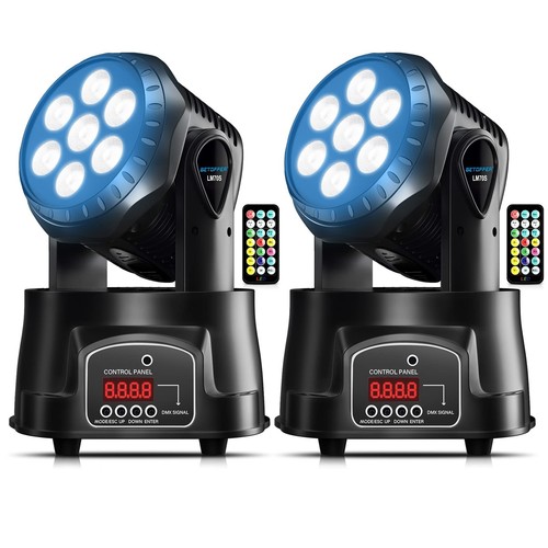 Mini RGBW Stage Lighting, 7 x 8W Moving Head Wash Light, Sound ...