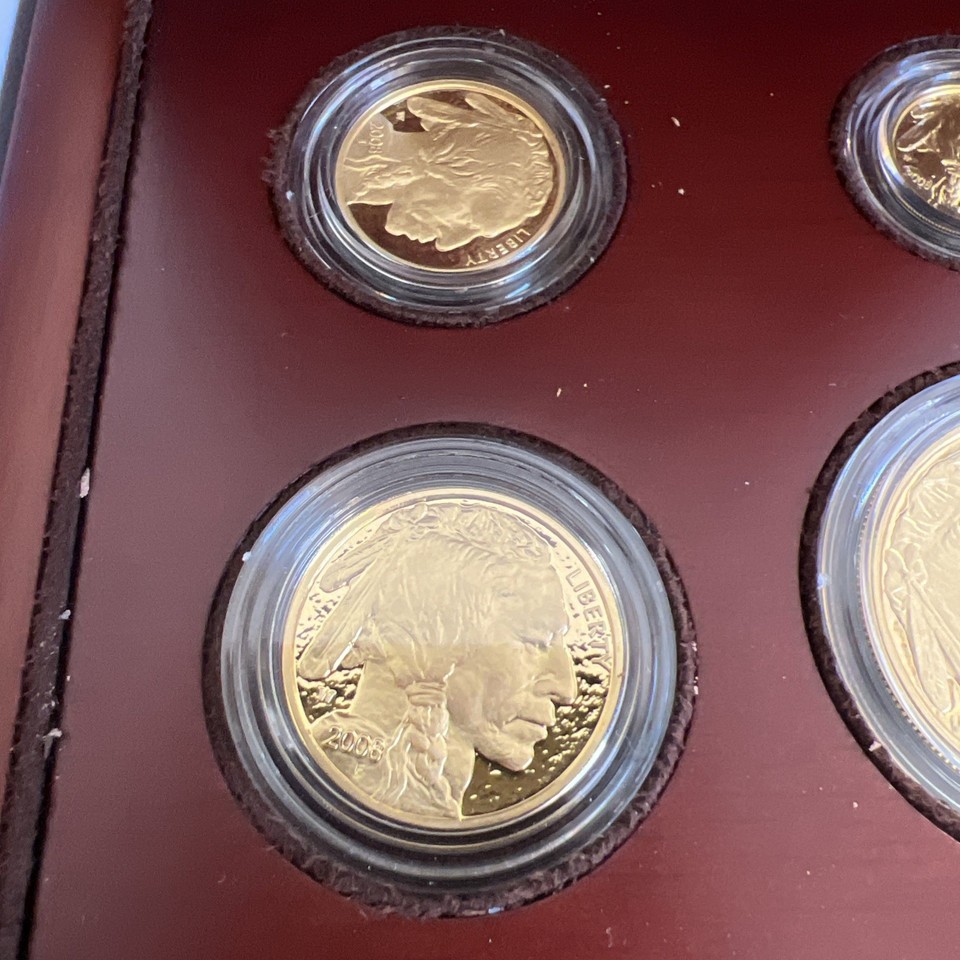 2008 W 4-COIN BUFFALO SET BUFFALO GOLD PROOF SET FULL OGP .9999 Fine ...