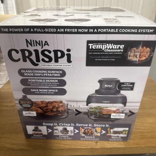NEW - NINJA CRISPI (FN101GY) 4QT GLASS AIR FRYER PORTABLE COOKING ...