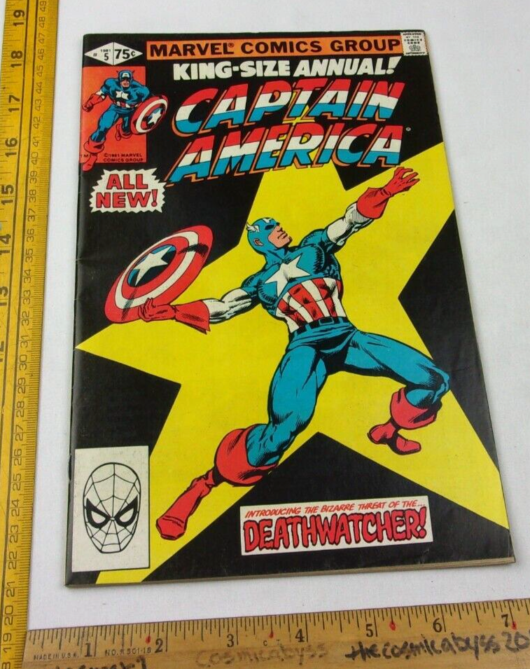 Captain America King-Size Annual #5 comic book 1980s F/VF Deathwatcher ...