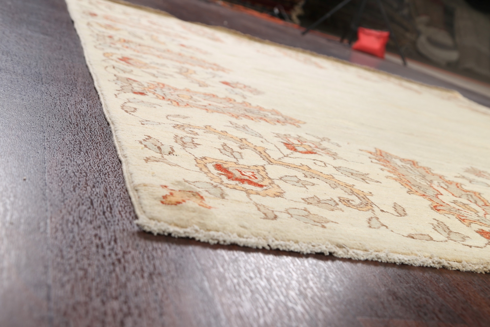 Vegetable Dye Peshawar Bordered Oriental Area Rug Near Square Ivory ...
