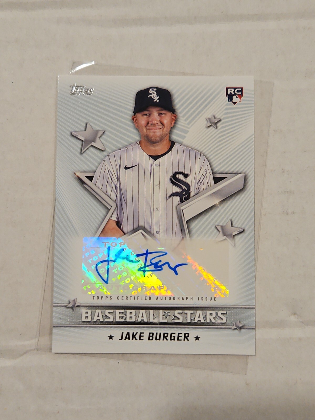 2022 Topps Series 1 Jake Burger Baseball Stars RC Rookie Auto White Sox ...