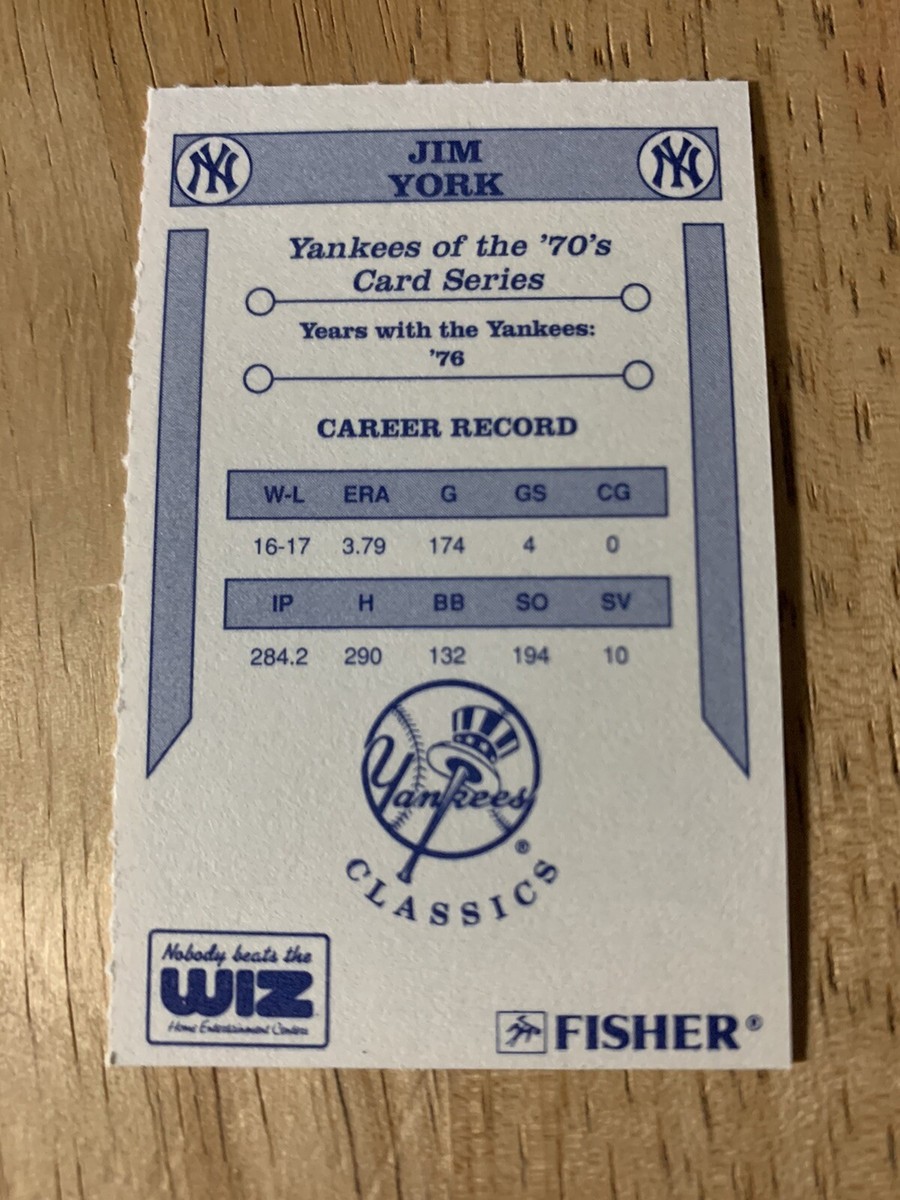 JIM YORK SIGNED 1992 NEW YORK YANKEES 1970'S WIZ SGA PROMO JIM YORK SIGNED 1992 NEW YORK YANKEES 1970'S WIZ SGA PROMO