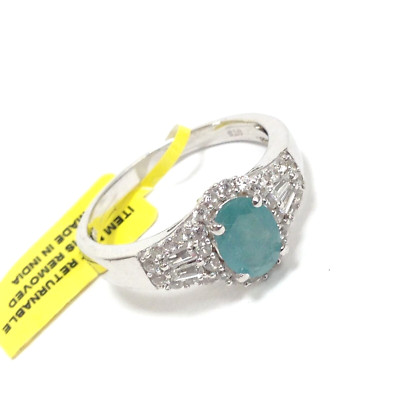 STS Chuck Clemency 925 Sterling Silver Opaque Green Emerald Stone Ring ...