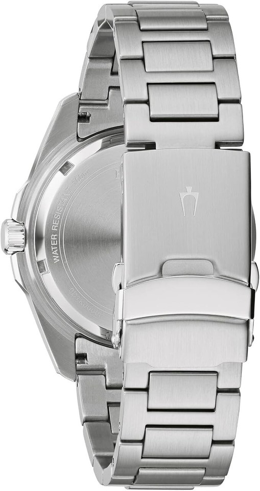 Bulova 98B203 Marine Star Black Dial Stainless Steel Silver Tone Men's ...