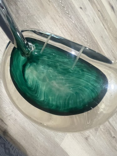 Hand Blown Glass Green Mallet Right Hand Golf Putter Signed By Ray ...