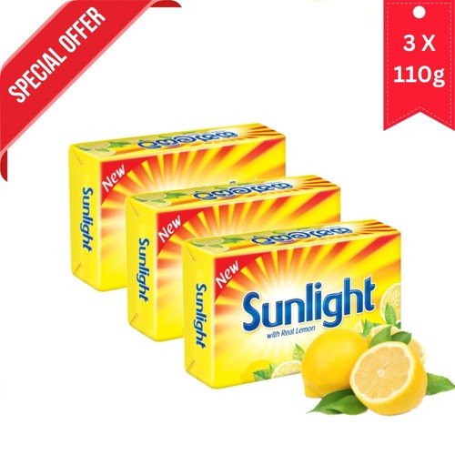 SUNLIGHT Laundry Bar Lemon Fragrance 110g x 3 Pack | Clothes & Dish ...