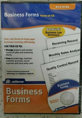 Adams Business Forms On CD, Business Tool ALC633 **BRAND NEW SEALED ...
