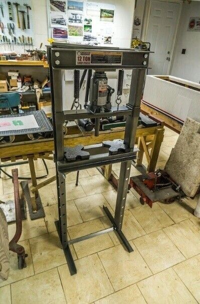 Hydraulic Shop Press 12 Ton Steel Floor Press Stand H-Frame W/ Arbor ...