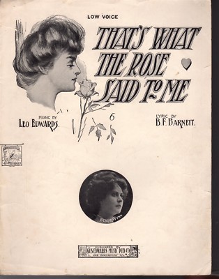 That's What The Rose Said To Me Sheet Music 1906 Bessie Wynn | eBay