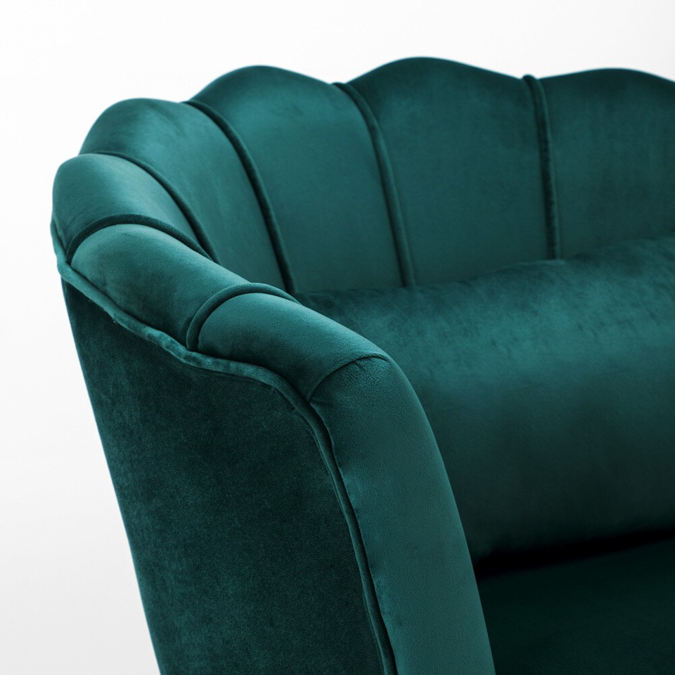 Velvet Scallop Shell Back Tub Chair Armchair Dressing Sofa Stool ...