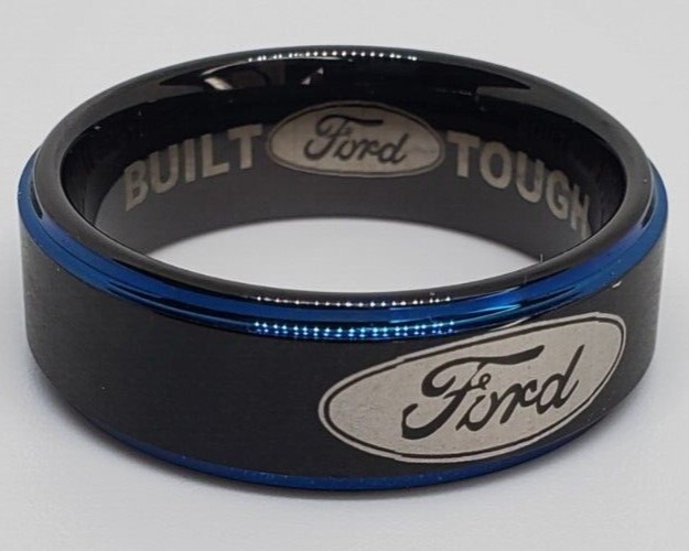 Ford ring Ford Logo Ring Black & Blue Size 11 Wedding Band #ford | eBay
