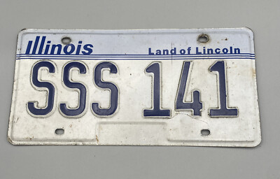 Vintage 80s Illinois License Plate SSS 141 | eBay