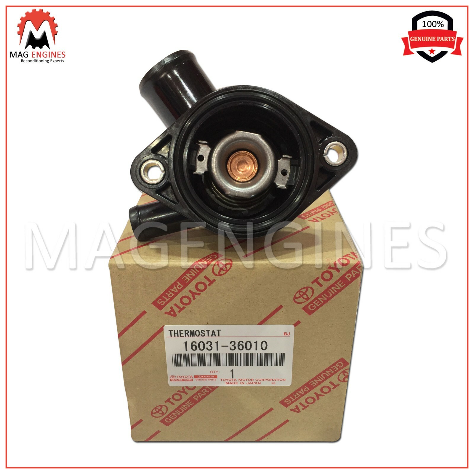 16031-36010 GENUINE OEM WATER INLET SUB-ASSY, W/THERMOSTAT 1603136010 ...