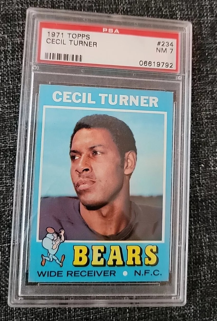 Cecil Turner 1971 Topps PSA 7 NM Graded Card Chicago Bears Rookie RC ...