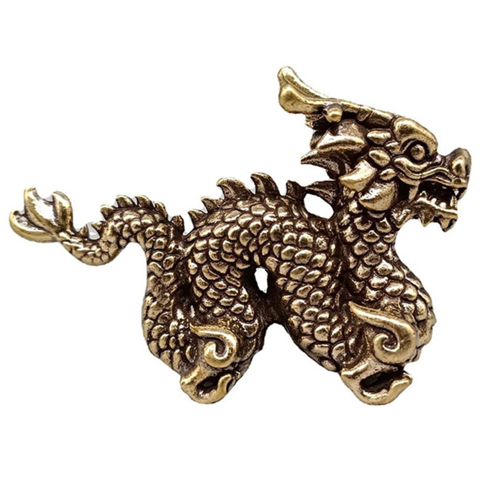 Dragon Statue Copper Statues Metal Animal Ornaments Dashboard Figurine ...