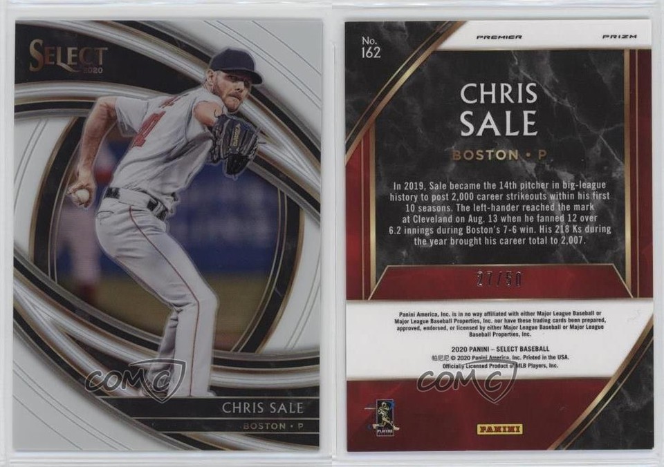 2020 Panini Select Premier White Prizm 27/50 Chris Sale #162 02zw | eBay UK