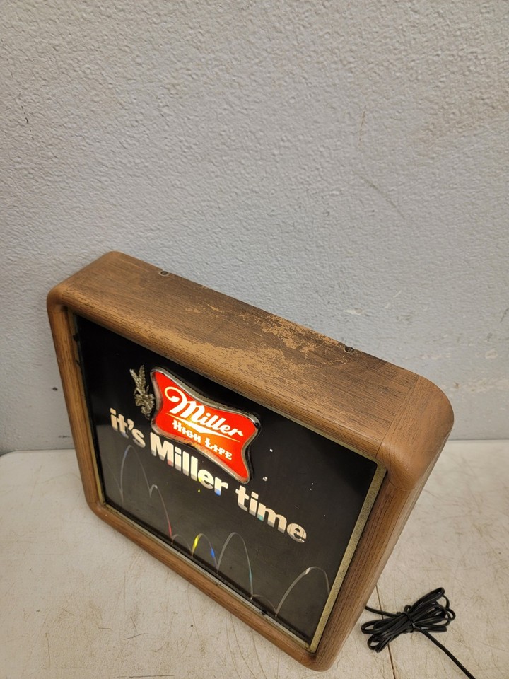 VINTAGE 1980’S MILLER HIGH LIFE BEER BOUNCING BALL LIGHT UP MOTION SIGN ...