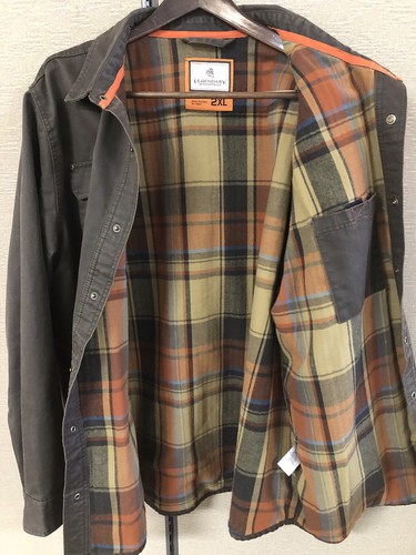 Legendary Whitetails Waxed Canvas Flannel Lined Jacket Dark Brown Men's ...