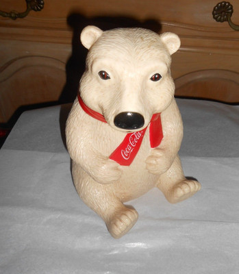 VINTAGE Coca Cola Beige Polar Bear Piggy Bank ~ The Snack Factory | eBay