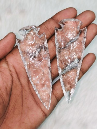 Bulk 2 pc Clear Quartz Arrowhead Transparent Solid Crystal Quartz ...
