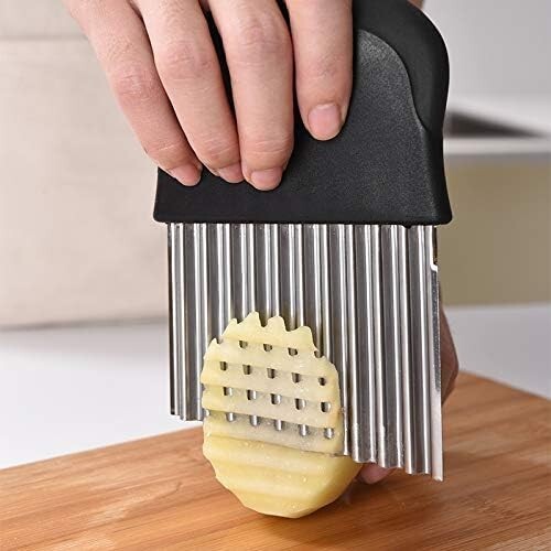 Fry Potato Cutter Slicer Stainless Steel Cut Waffle Slices Adjustable ...