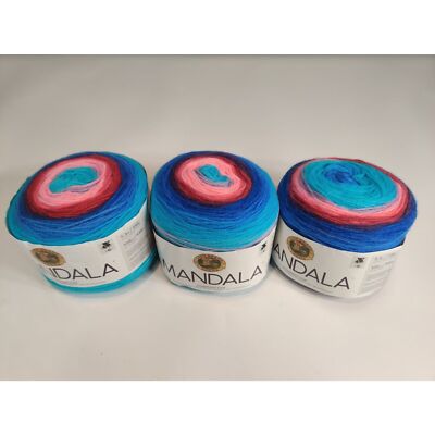 Mandala Phoenix Lion Brand Yarn #3 Light/DK 590yd Per Skein 3 Pack Lot ...