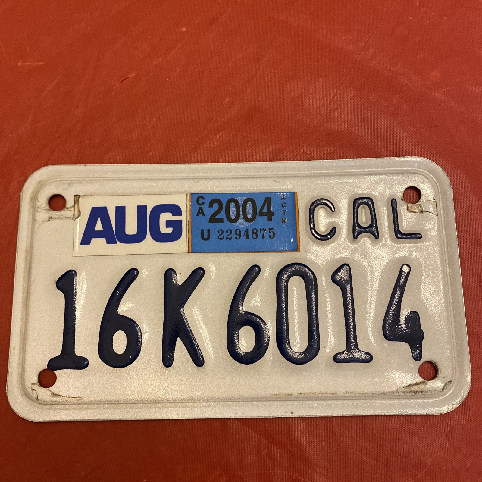 California Motorcycle License Plate ORIGINAL (16K6014) 2004 | eBay