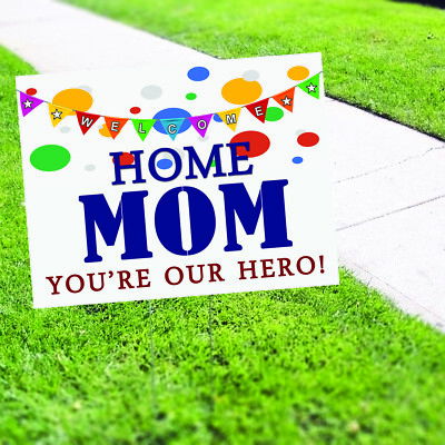 Welcome Home Mom Yard Sign Stake Outdoor Retirement Gift Decor ...