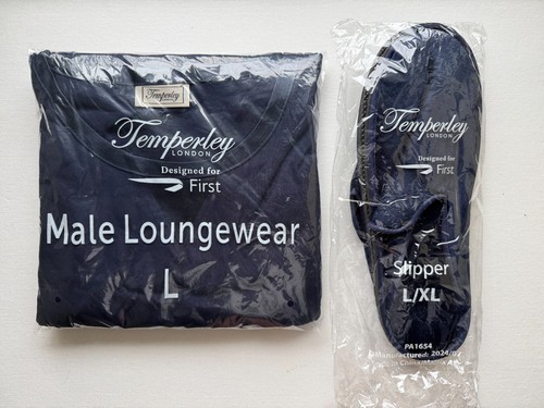 British Airways First Class Men's Pyjamas and Slippers Size L - new and ...