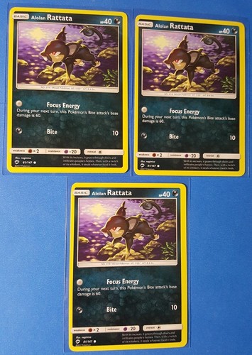 4x Alolan Rattata 81/147 Pokemon card SM Burning Shadows common NM | eBay